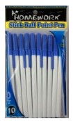 10 PK BLUE STICK PENS – HDI Wholesale